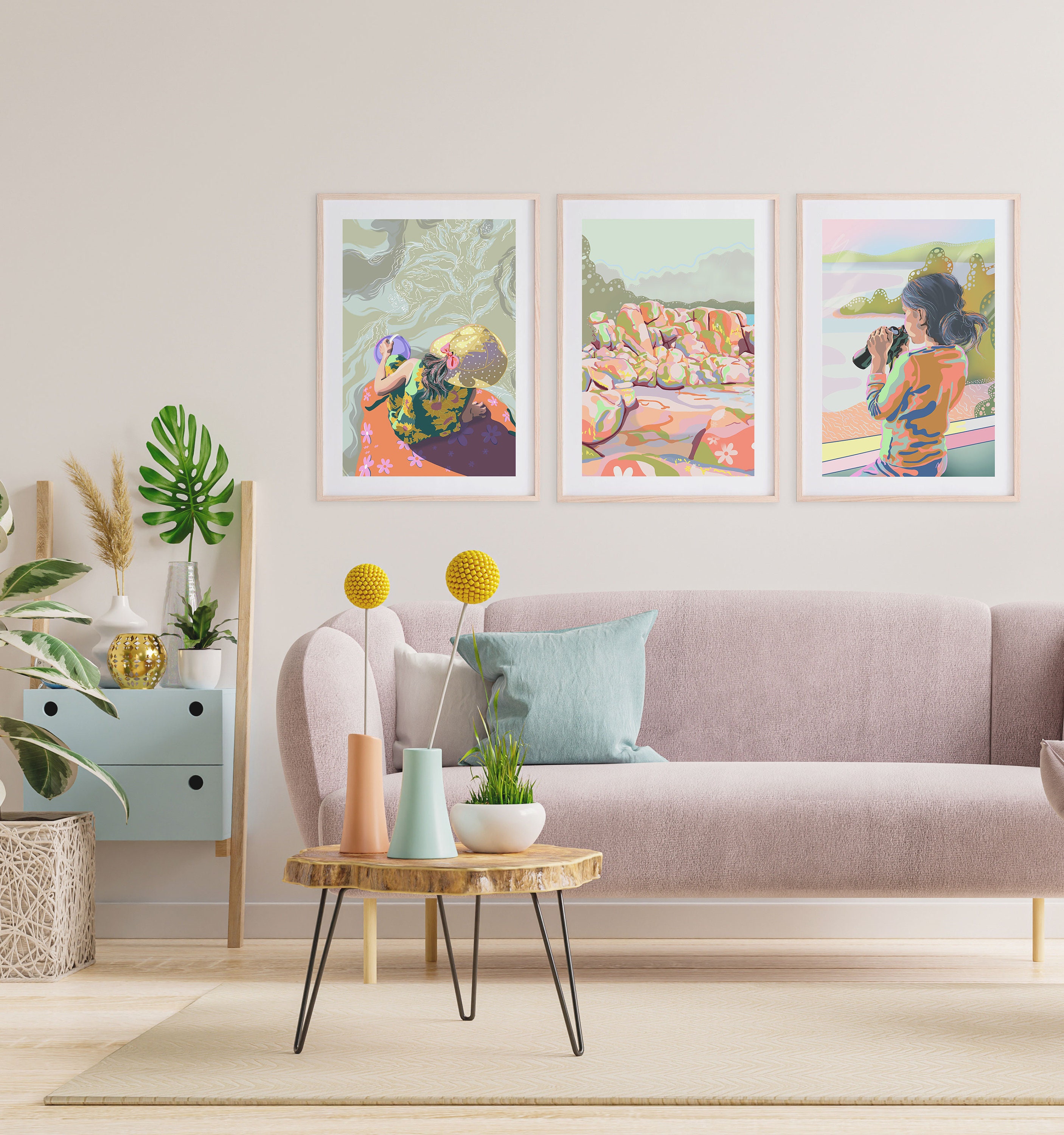 Australian Beach Kids Poster Set of Three Downloadable | Etsy