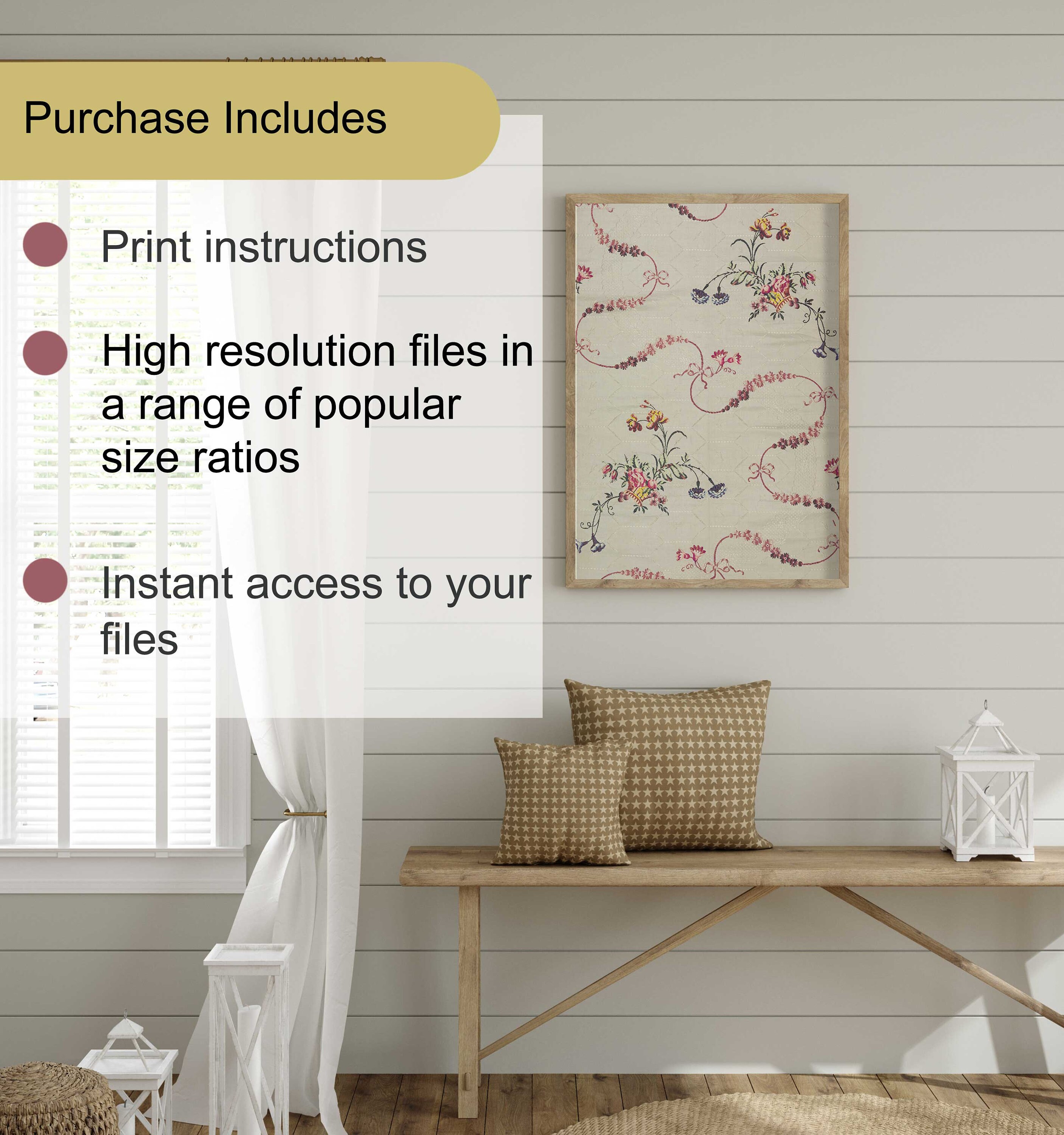 Light Colour Vintage Floral Textile Print Digital Download - Etsy