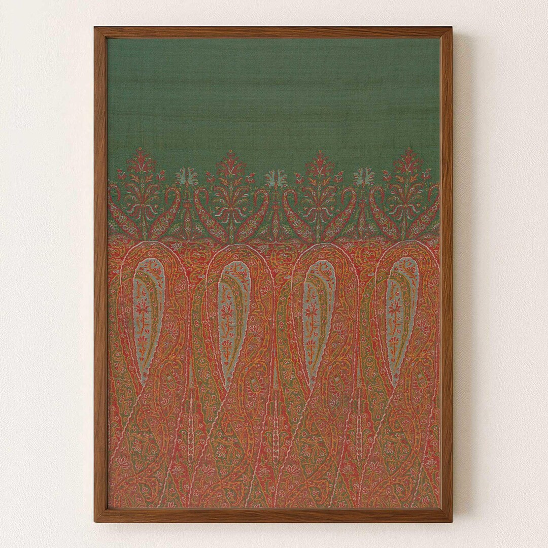 Antique Paisley Cone – Vintage Kashmiri Textile Wall Art Print ...
