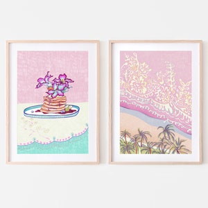 Pastel Colours Boho Ocean Prints, Printable Gallery Wall Set of 8 Naive ...