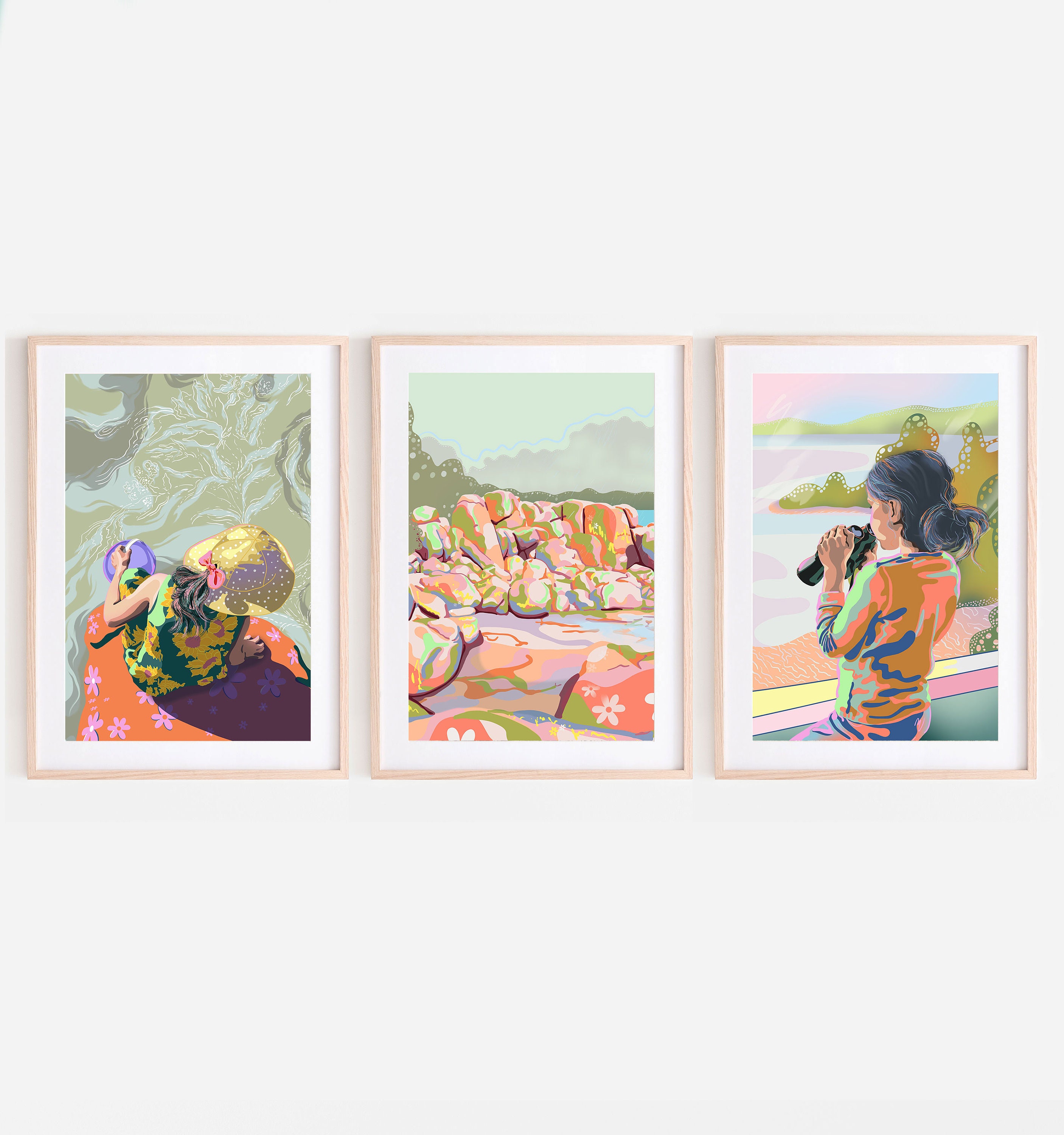 Australian Beach Kids Poster Set of Three Downloadable | Etsy