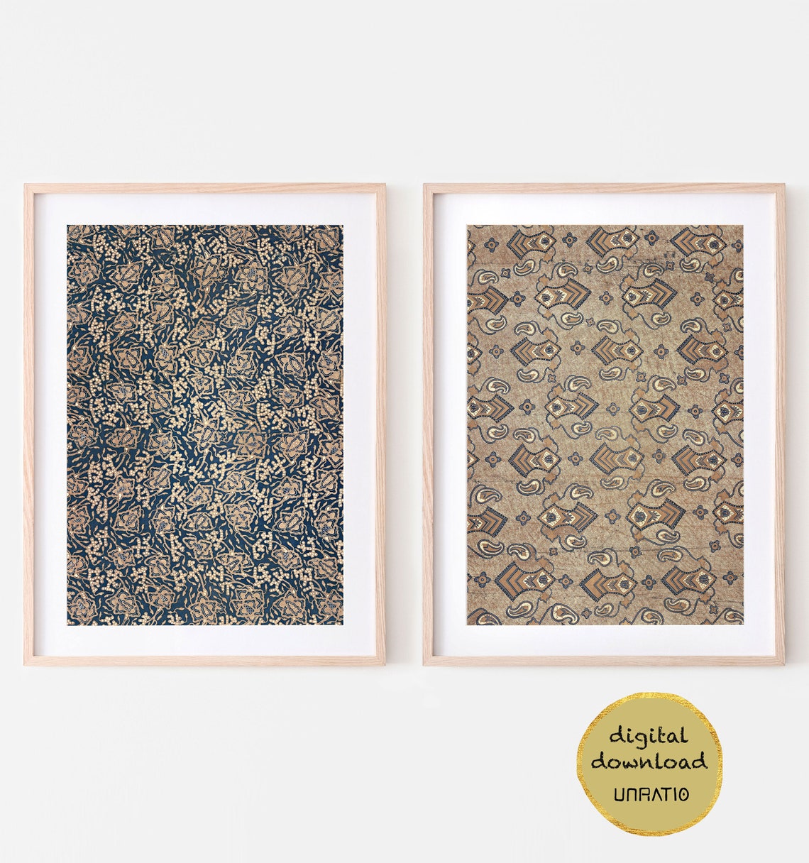 Vintage Batik Gallery Wall Prints Set of 8 Downloadable - Etsy