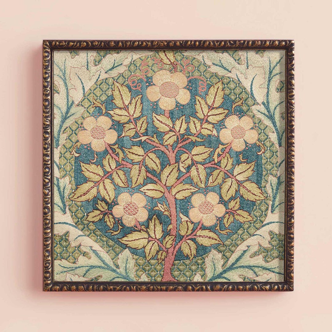 Tree Design Antique Tapestry Wall Printable | Downloadable Embroidery ...