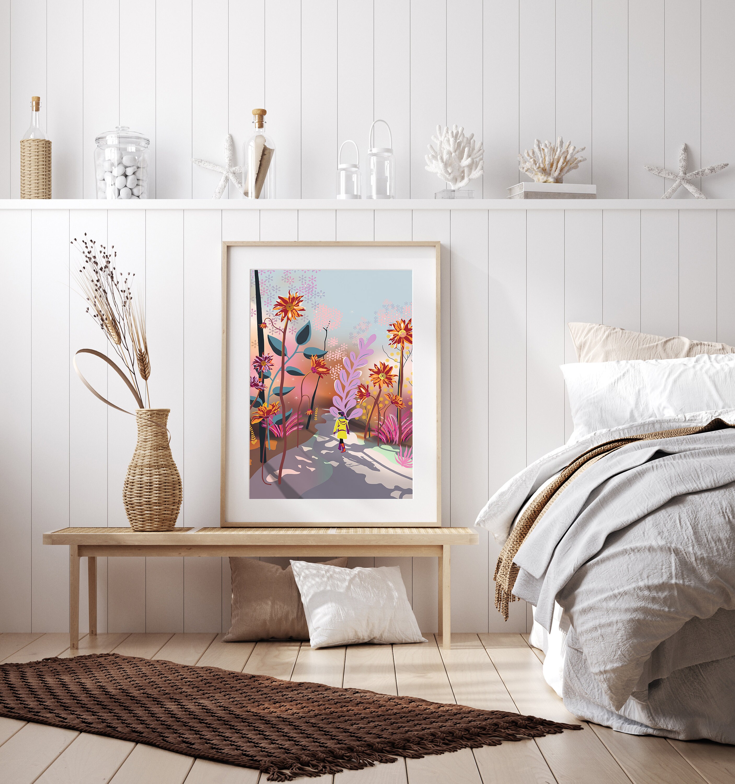 Bright Abstract Nature Kids Poster Printable Whimsical Flower - Etsy Canada