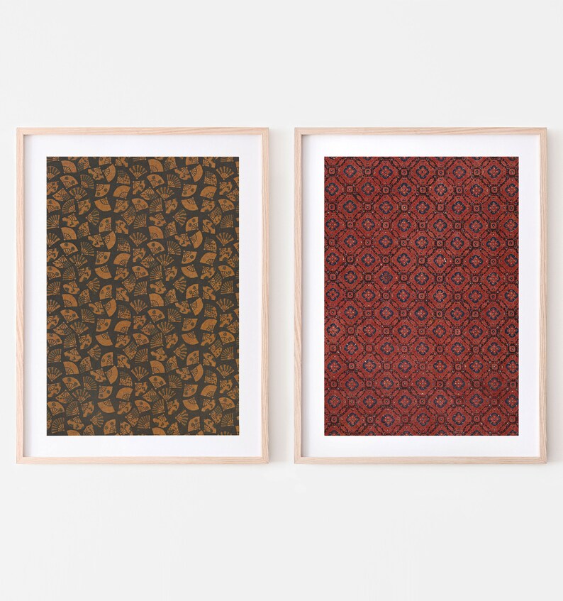 Printable Tapestry Red Gallery Wall Set Warm Tones - Etsy