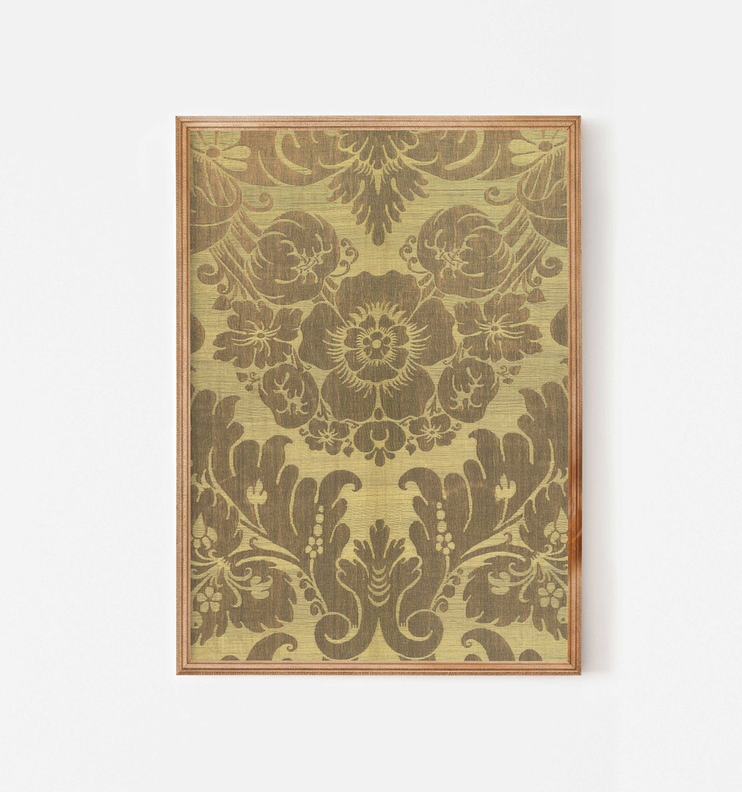 Olive Green Tapestry Art Printable Antique Textile Print - Etsy