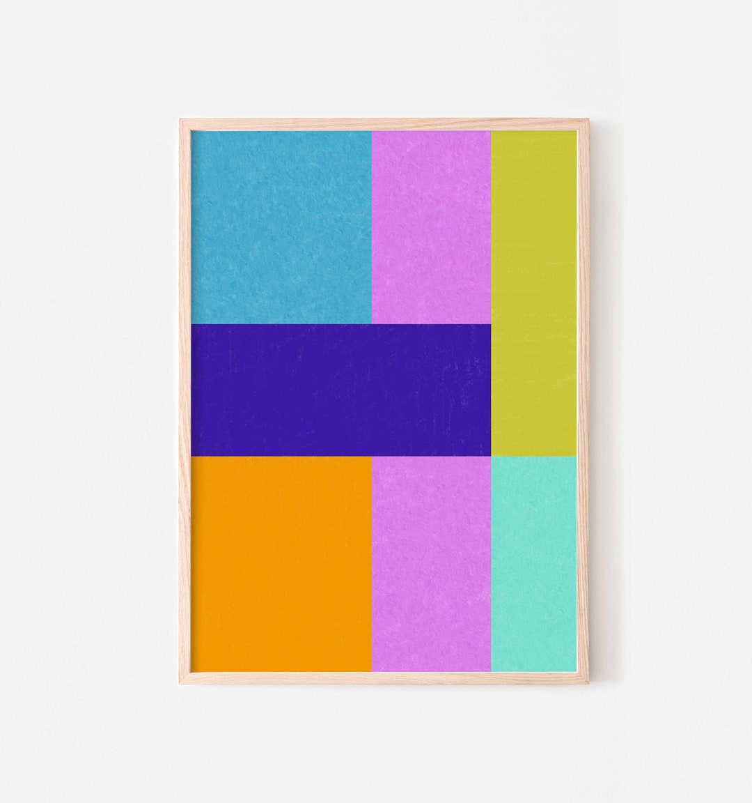 80s Style Bright Colorblock Print Downloadable Art Printable - Etsy