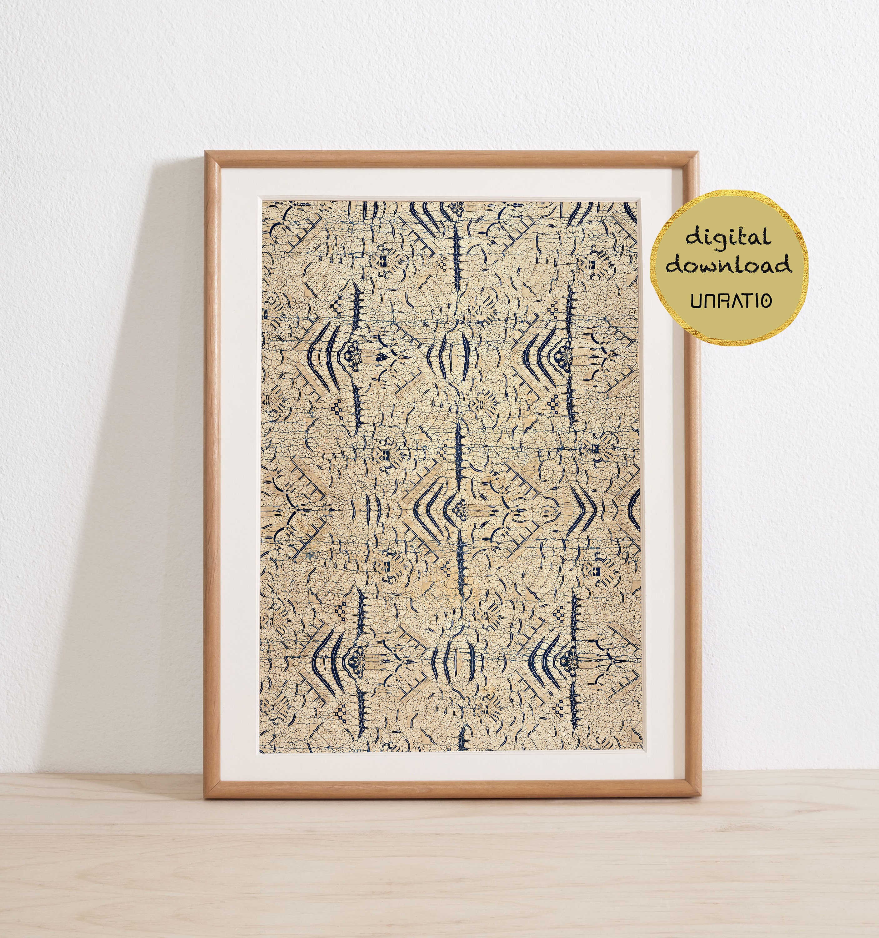 Tribal cloth printable art batik print Vintage textile | Etsy