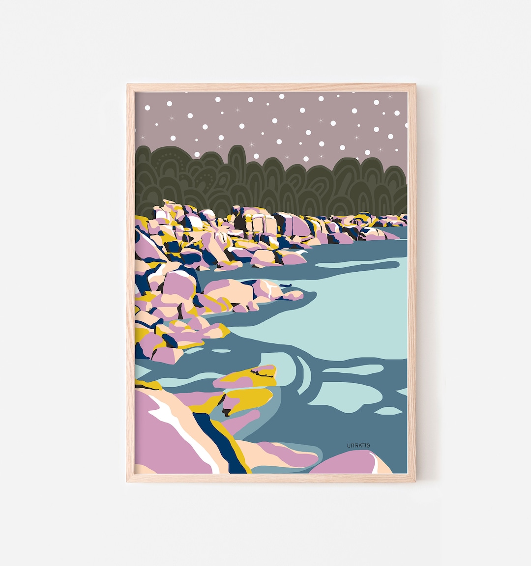 Coastal Print Australian Pop Art Landscape Retro Seaside Poster in ...