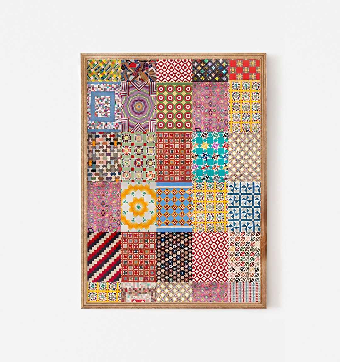 Colourful Quilt Artwork Downloadable Print - Printable Vintage Textile ...
