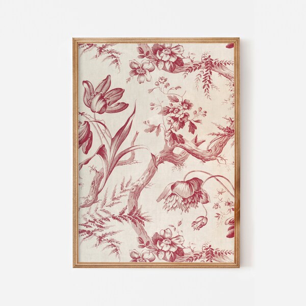 Red and White Toile - Etsy