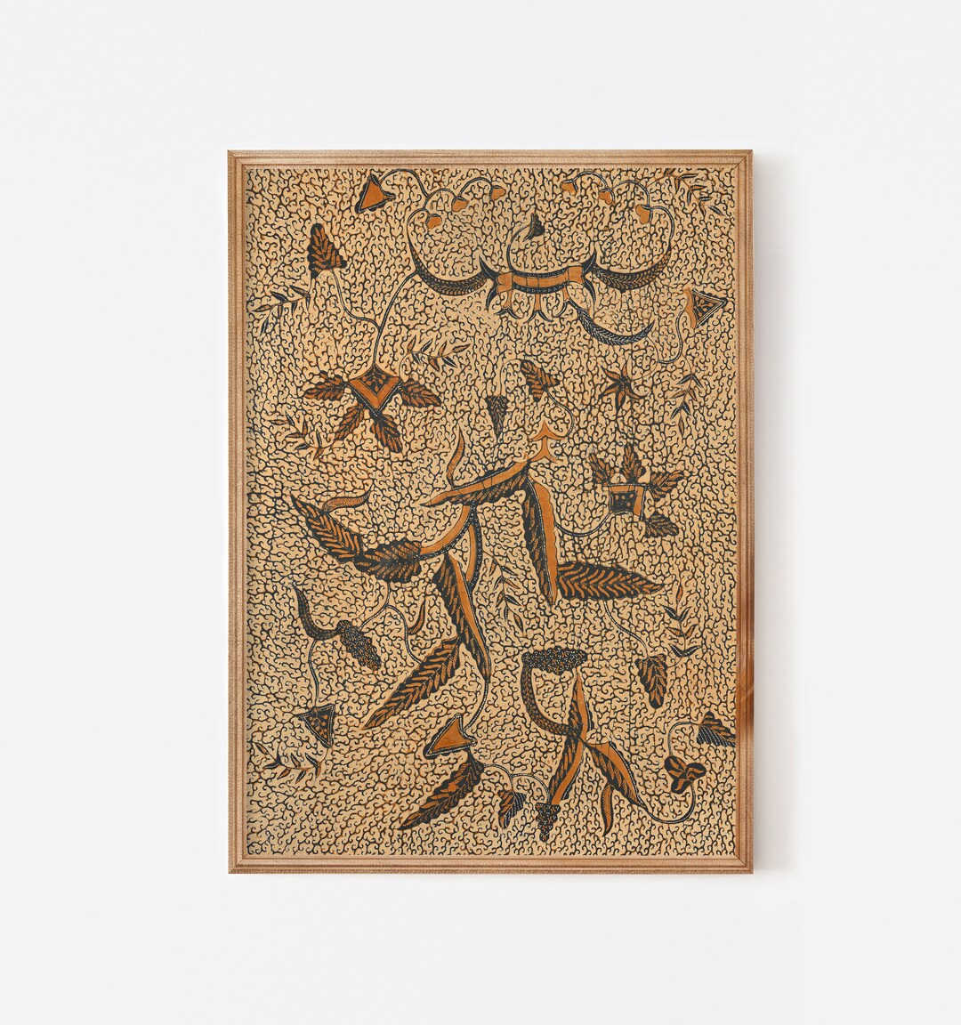 Natural Colours Batik Art Downloadable Print, Vintage Textile Wall Art ...