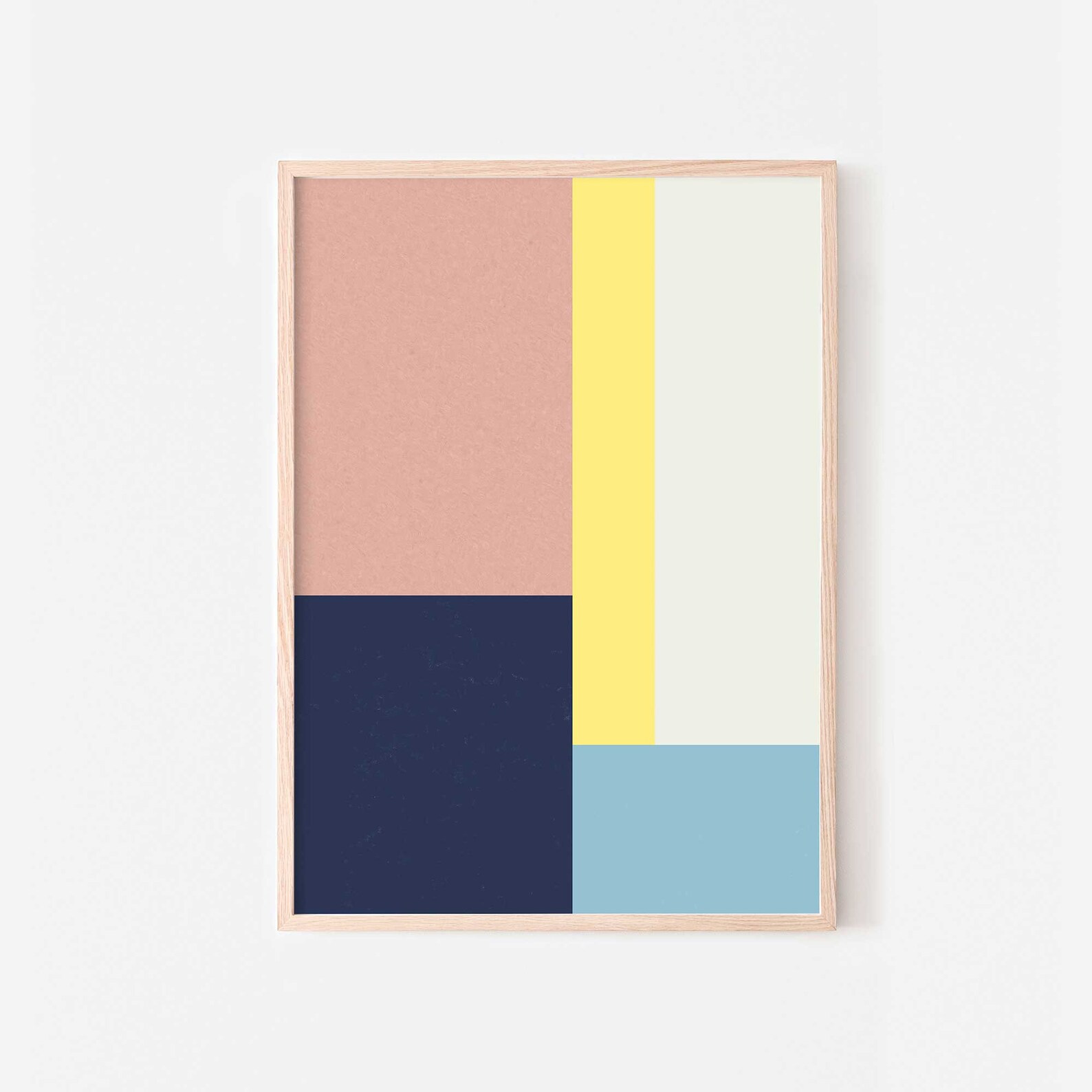 Retro Color Block Art Set of Four, Downloadable Art Prints, Bright ...
