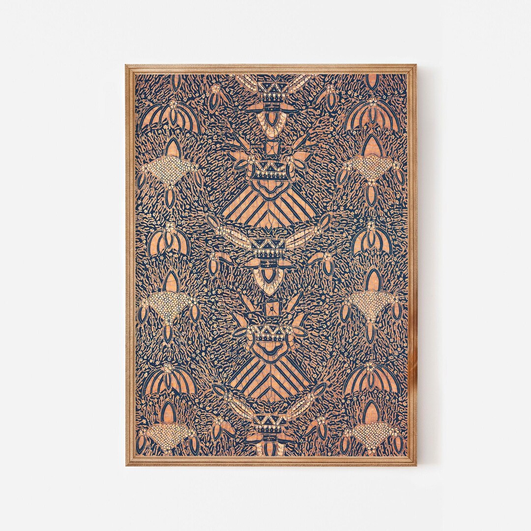 Balinese Art Indonesian Batik Digital Download - Antique Tapestry ...