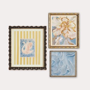 Pastel Swan Printable Wall Art Set - Stripe Mat Picture Gallery - Light ...