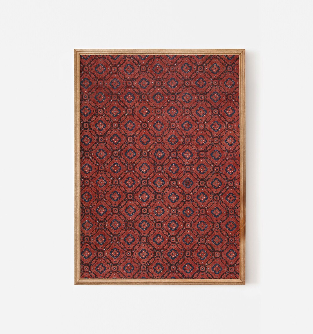 Dark Red Indonesian Batik Print Downloadable Art Vintage Wall Art ...