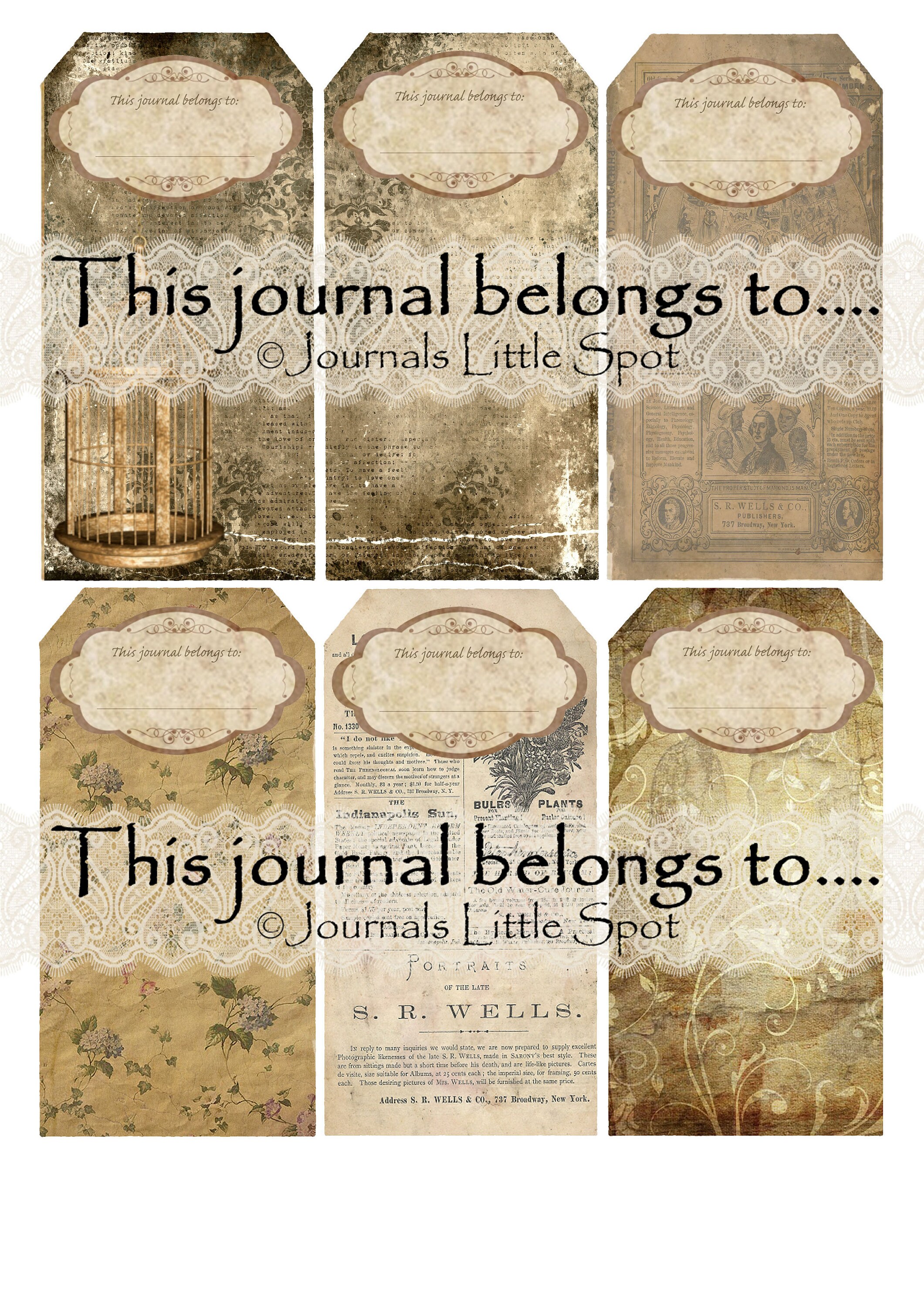 This Journal Belongs to Printable Tags Junk Journal Scrapbook - Etsy UK