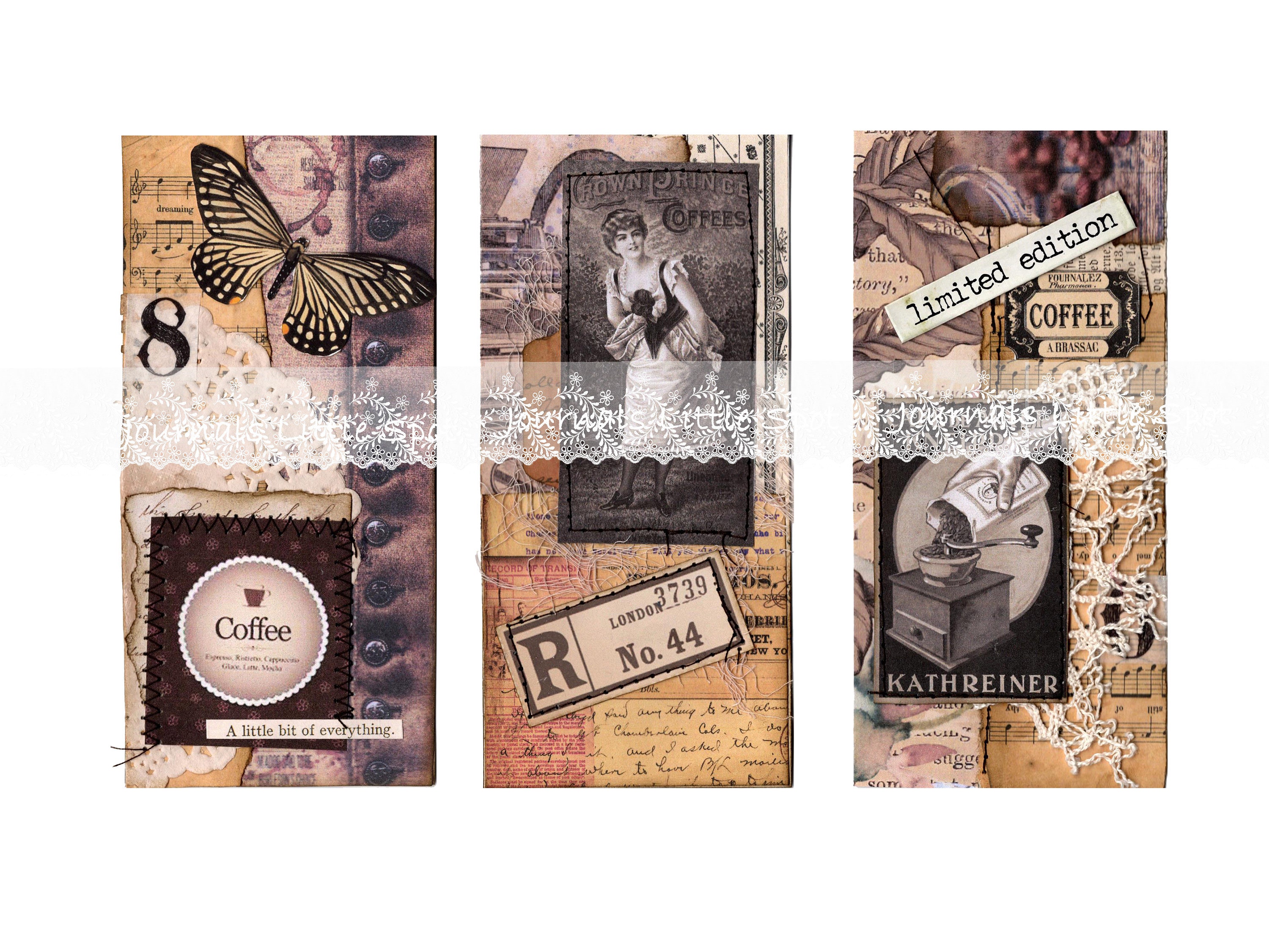 VINTAGE COFFEE themed collage papers US letter sized and - Etsy 日本