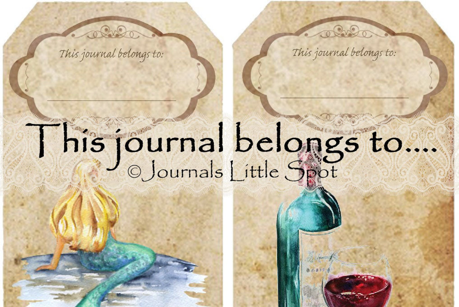 This Journal Belongs To Printable Tags Junk Journal Scrapbook | Etsy