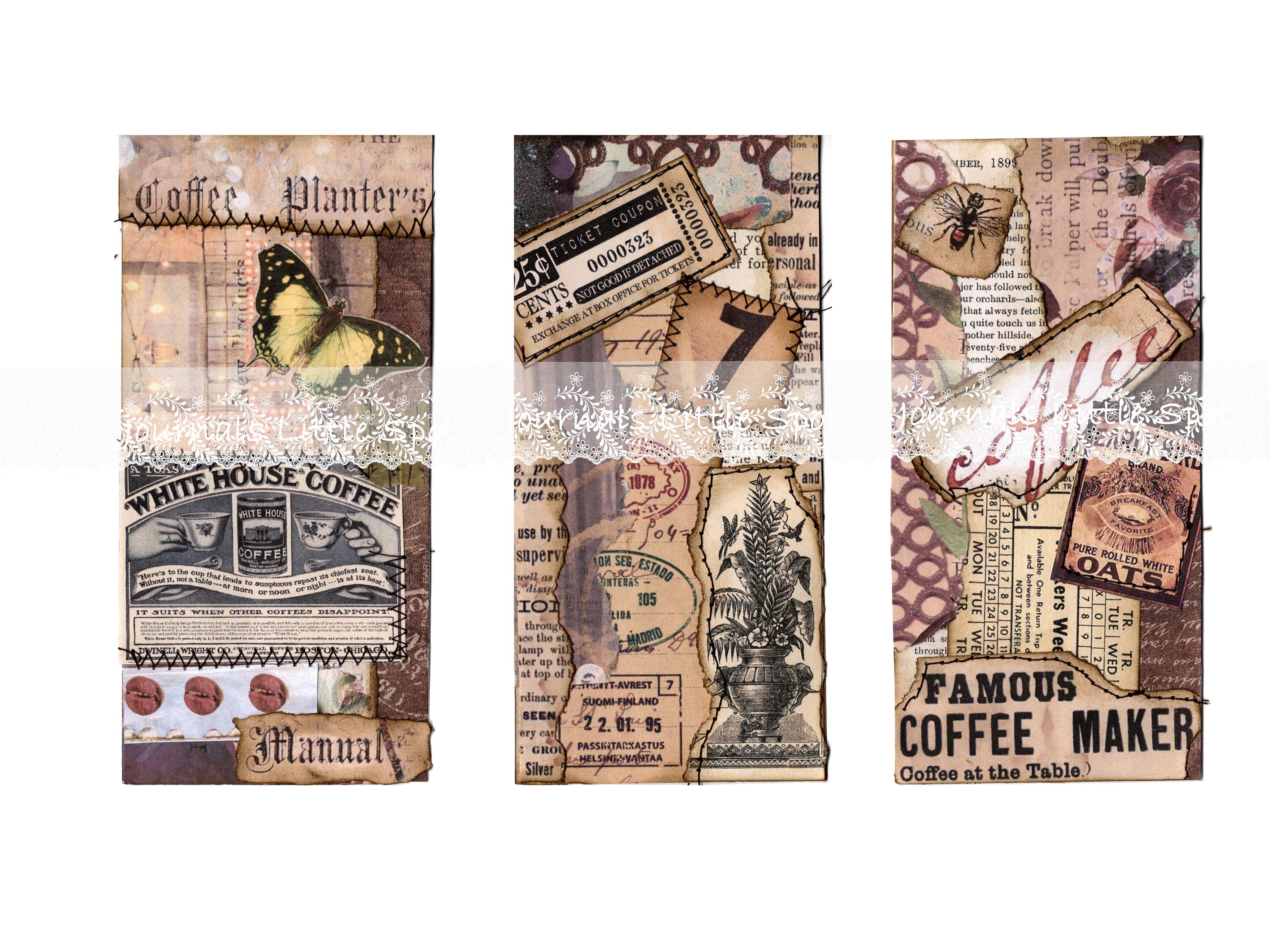 VINTAGE COFFEE themed collage papers US letter sized and - Etsy 日本
