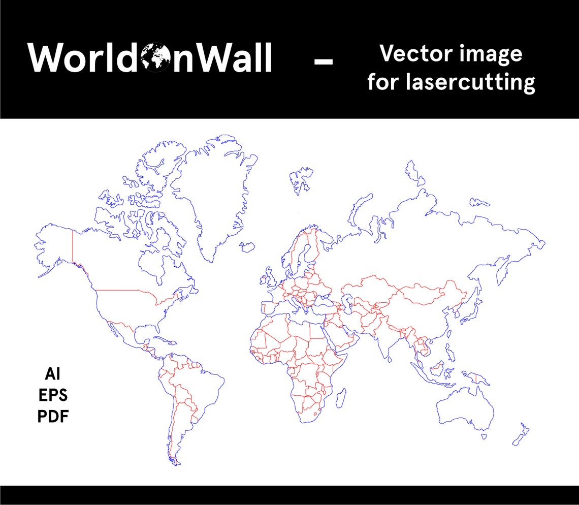 World Map - Vector File Download (high Quality .ai .eps .pdf) - Ideal ...
