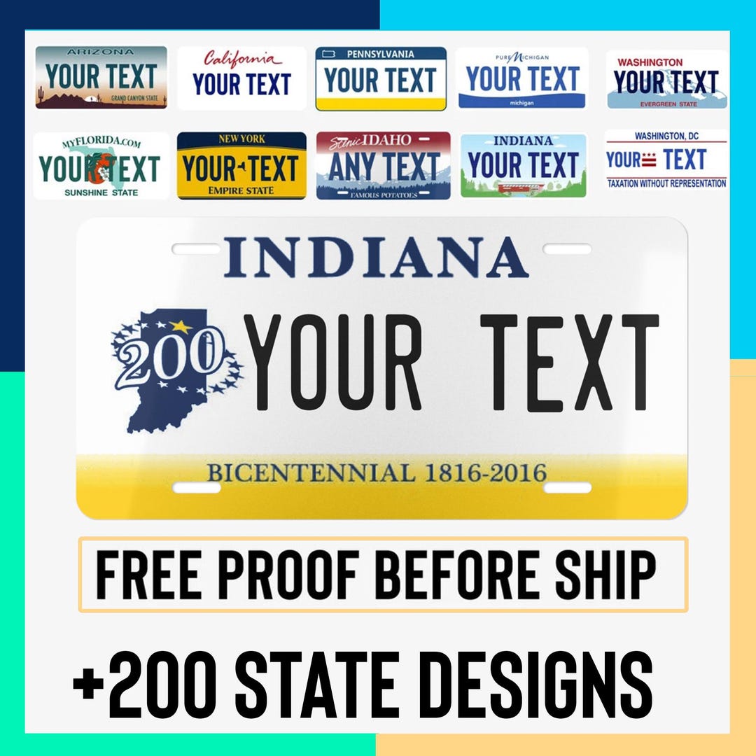 Custom License Plate Custom 50 State License Plate Vanity Plate ...