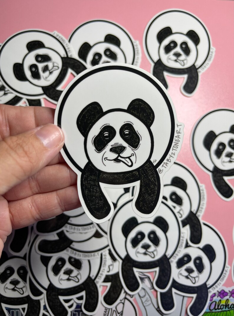 Oreo the Panda Stickers, Vinyl Stickers, Laptop Decals, Car Sticker ...