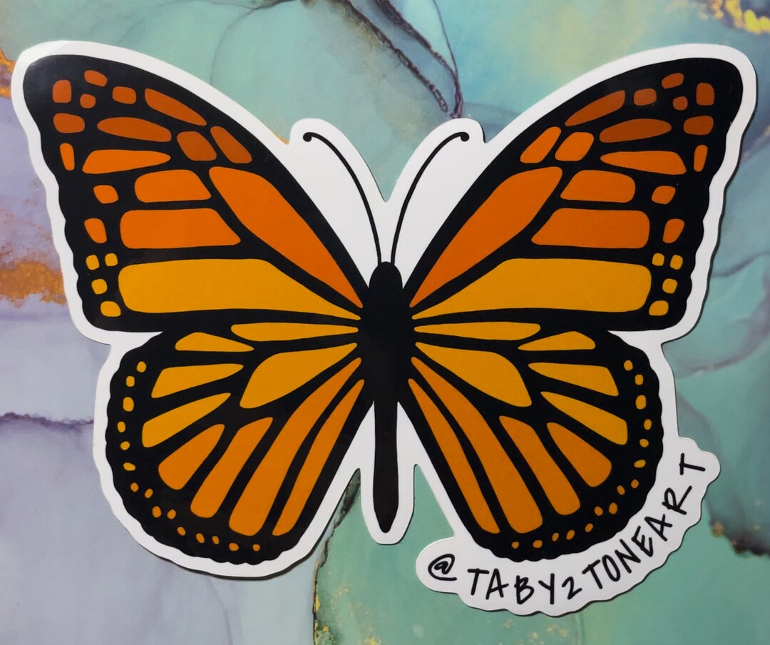 Giant Monarch Butterfly Sticker, Car Decals, Car Accessories, Laptop ...