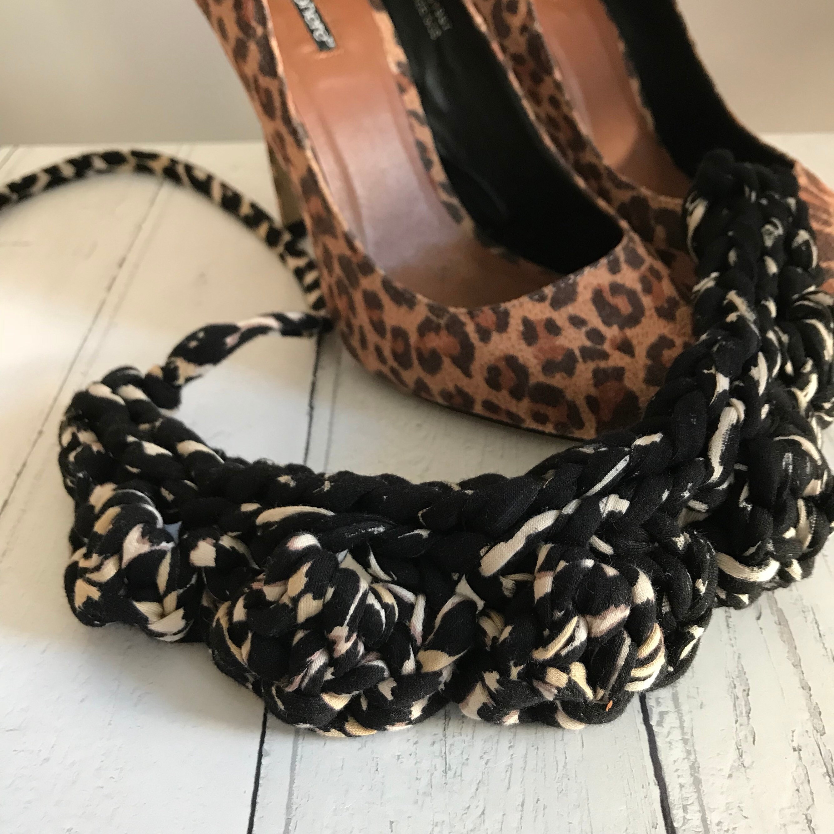 Leopard Print Crochet Necklace Chunky Statement Jewellery | Etsy UK