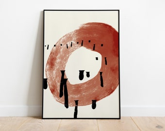 Large Abstract Red Art Original Print - Etsy