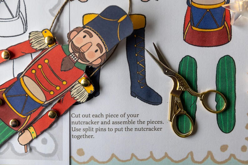 Nutcracker Articulated Paper Doll, Instant Download, Printable Winter ...