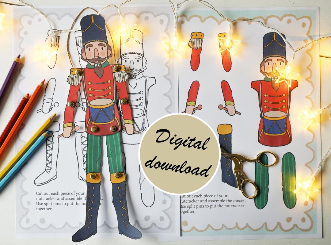 Nutcracker Articulated Paper Doll, Instant Download, Printable Winter ...