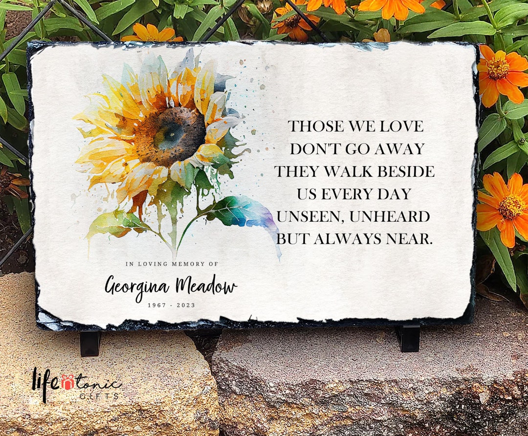 Sunflower Memorial Stone Baby Loss Sympathy Gift Hummingbirds Appear ...