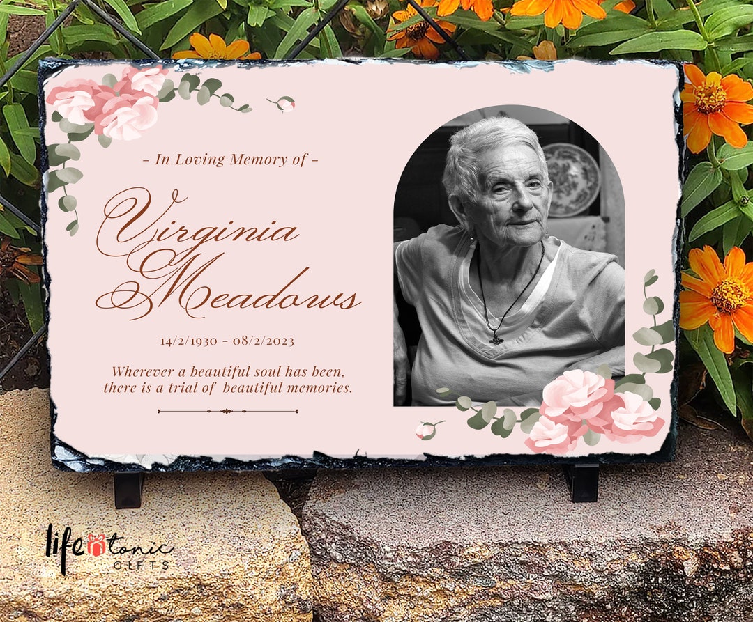 Memorial Stone Memorial Plaque Temporary Grave Marker Personalized ...