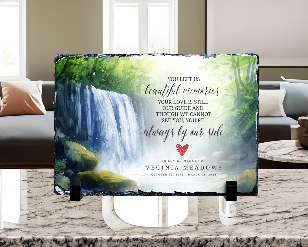 Memorial Stone Waterfall Memorial Stone Tree Design Memorial Plaque ...