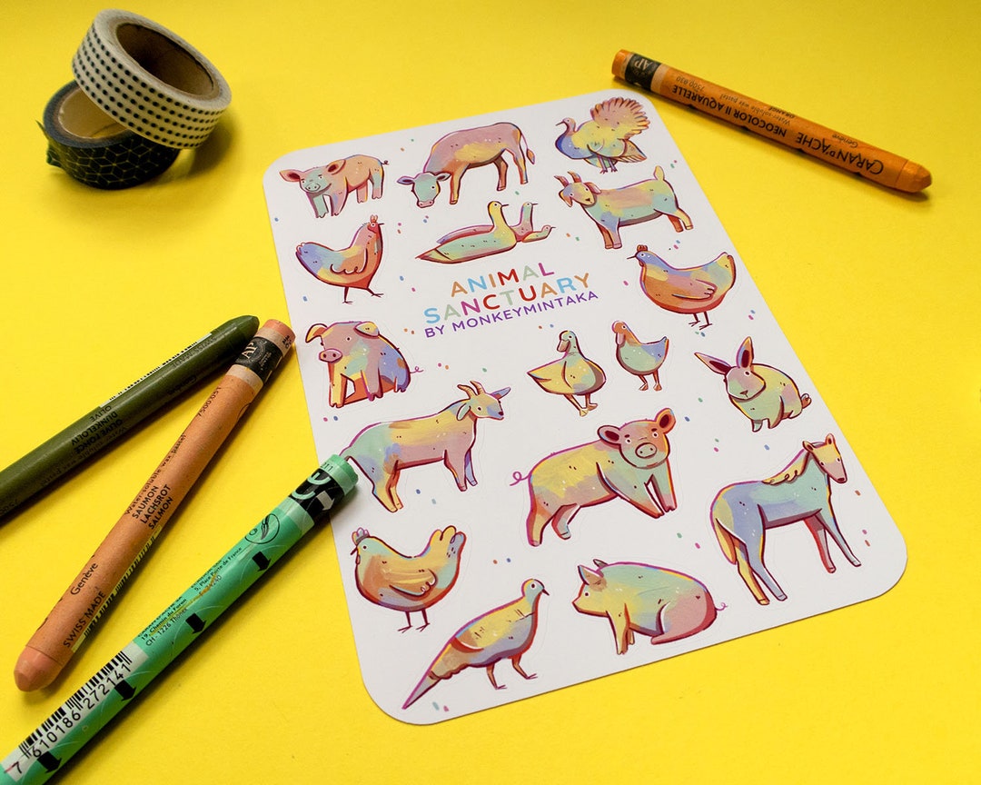 Animal Sanctuary Stickers Sheet Planner Stickers Bujo Stickers Animal ...
