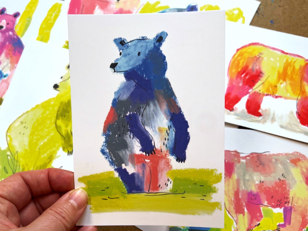 Pastel Bear Postcards | Illustrated A6 Art Prints From Sketchbook ...