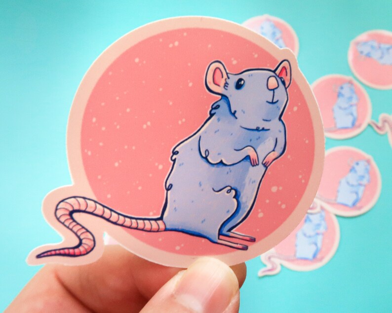 Blue Standing Rat Sticker Vinyl Stickers Stickers for | Etsy