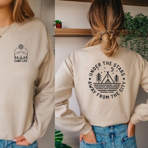 Camp Life Custom Camping Sweater, Outdoors Cottage Sweater, Nature ...