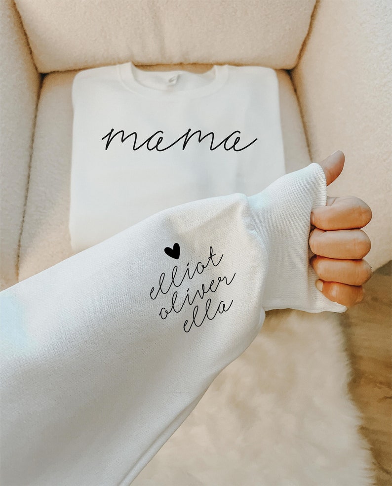 Custom Mama Sweater, Personalized Mom Shirt, Toddler Mom, Kids Names ...