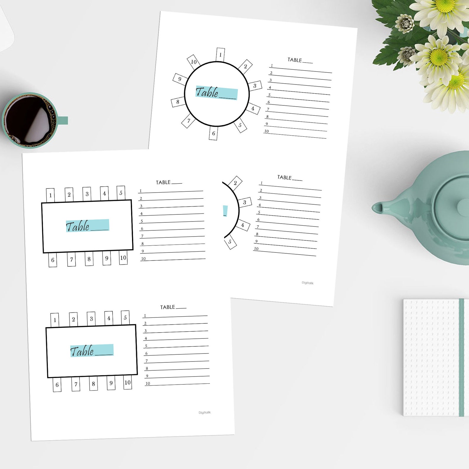 Wedding Seating Chart Planner, Blue Seating Plan, Seating Chart ...