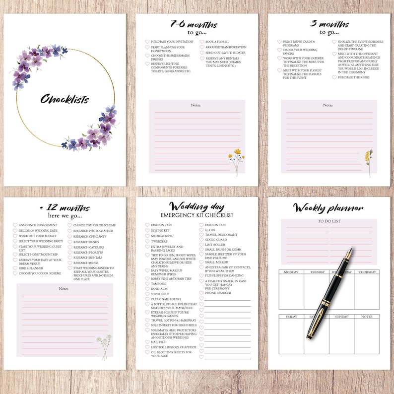 Wedding Planner Printable Printable Wedding Planner Kit - Etsy