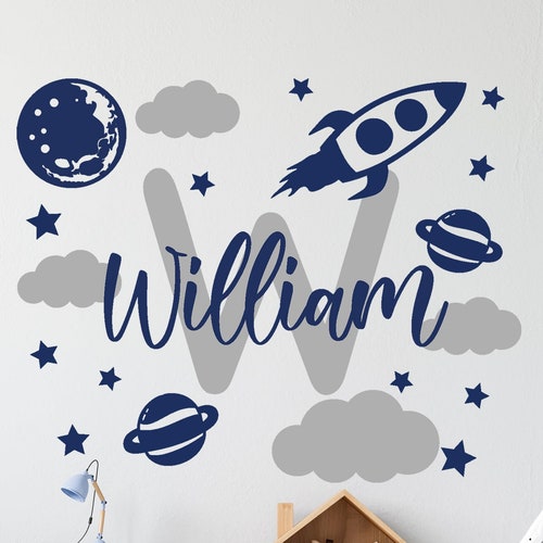 Name Sign Rocket Kids Room Sign Space Ship Nursery Decor | Etsy