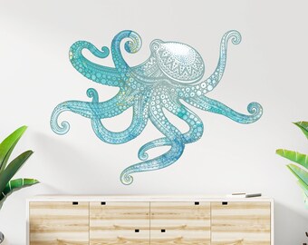 Octopus Suncatcher, Octopus Window Decal, Rainbow Maker, Suncatcher for ...