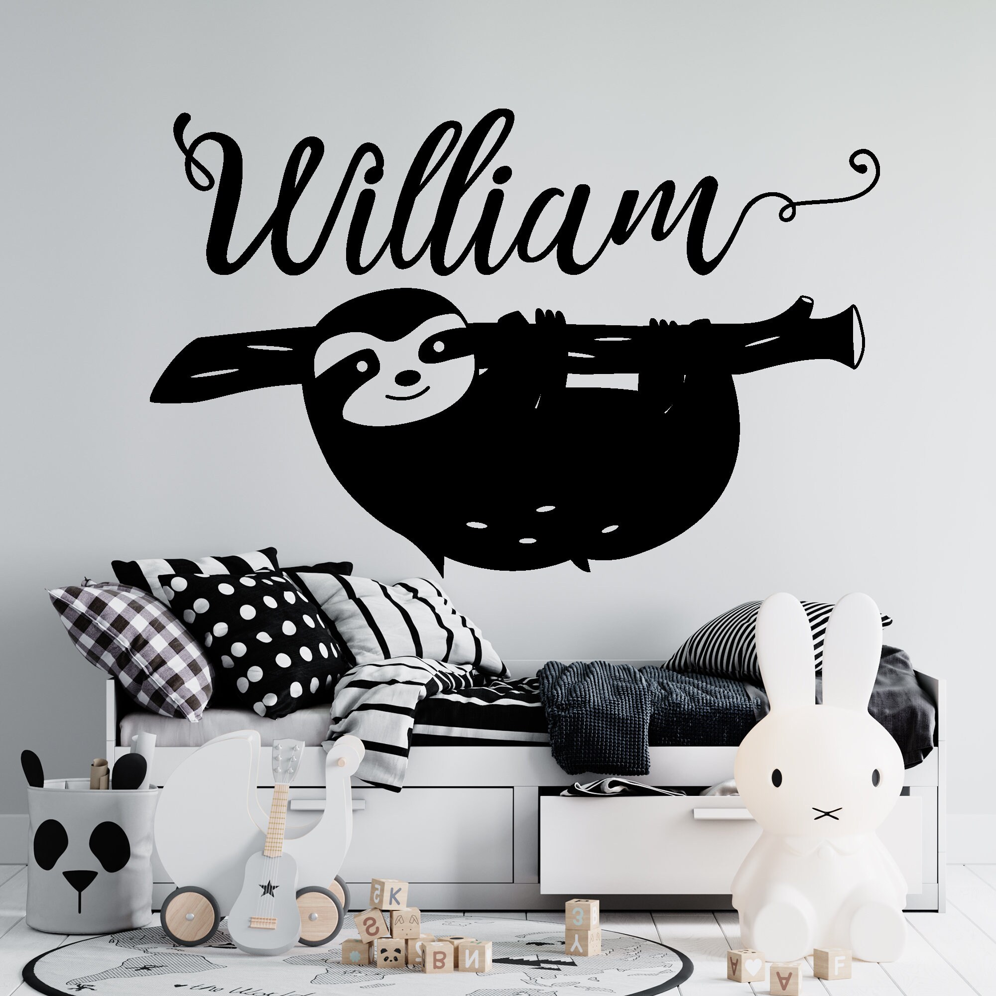 Personalized Name Wall Decal Sloth Decal Kids Room Decor - Etsy