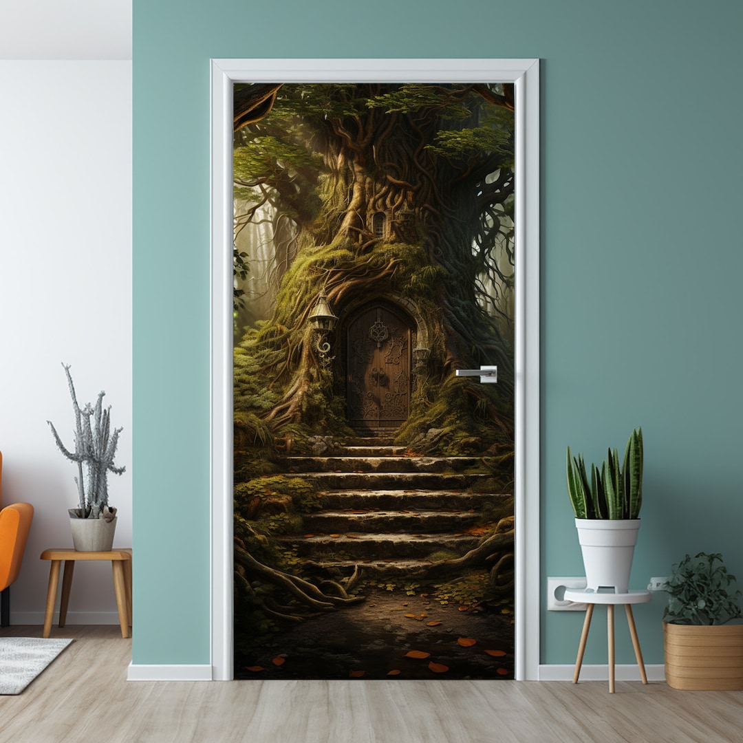 Forest Door Vinyl Decal, Kids Room Decor, Removable Door Cover ...