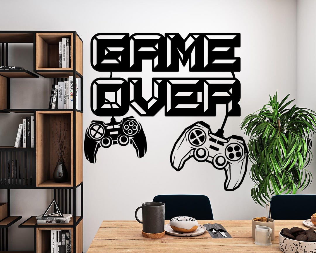 Gamer Wall Decal, Game Over Decal, Teen Boy Room Decor, Gamer Sticker ...