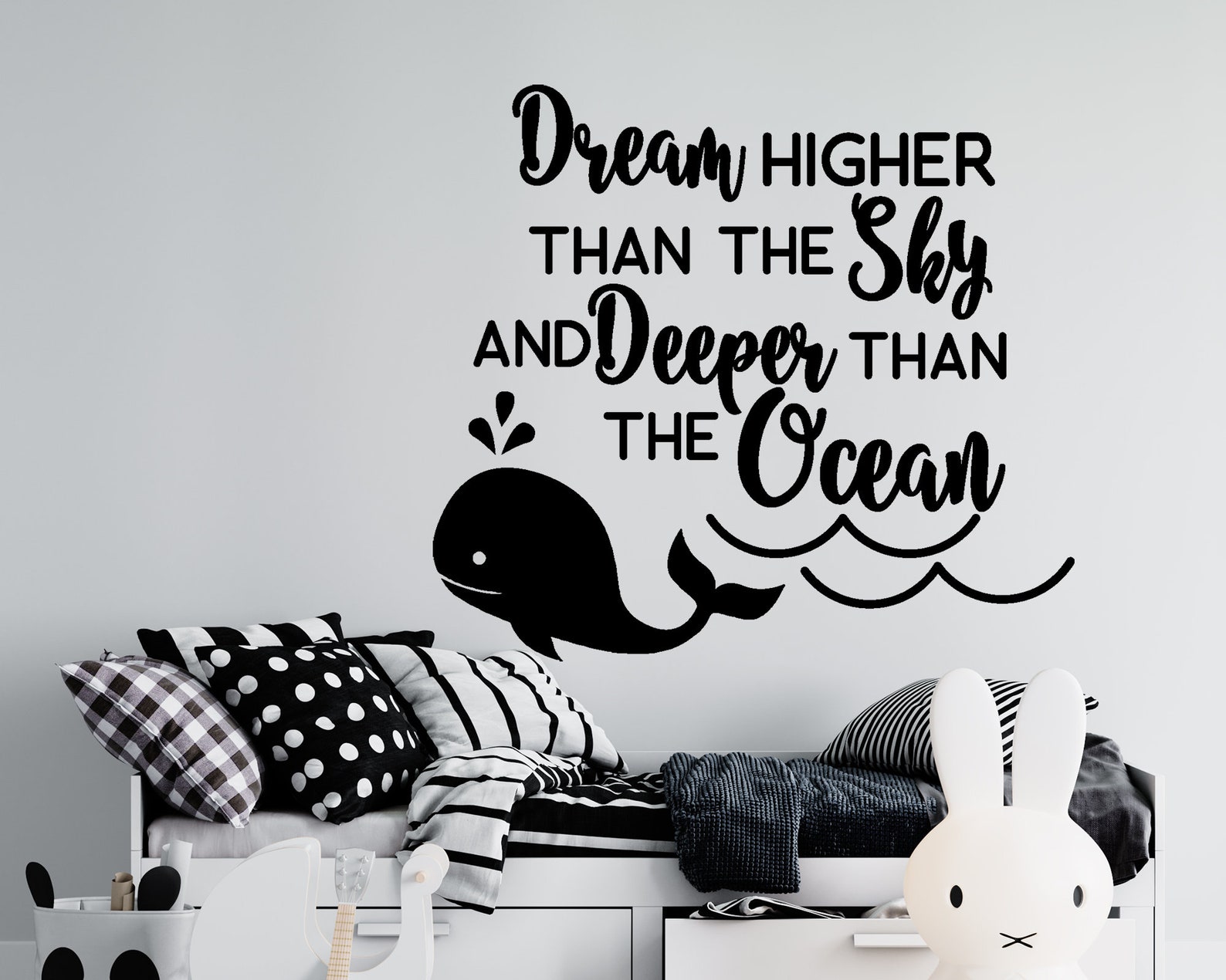 Quote Wall Decal Dream Higher Than the Sky and Deeper Then | Etsy