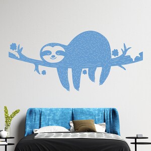 Sloth Wall Decal, Animal Decal, Nursery Decor Boy, Sloth With Brunch ...