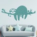 Sloth Wall Decal, Animal Decal, Nursery Decor Boy, Sloth With Brunch ...